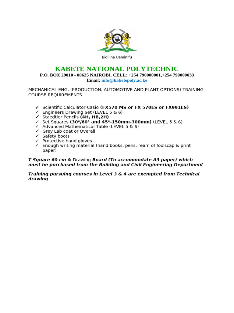 Mechanical Engineering Course Requirements | PDF