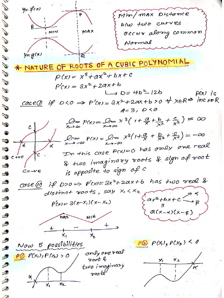 Nature of Roots of Cubic Polynomial AOD | PDF
