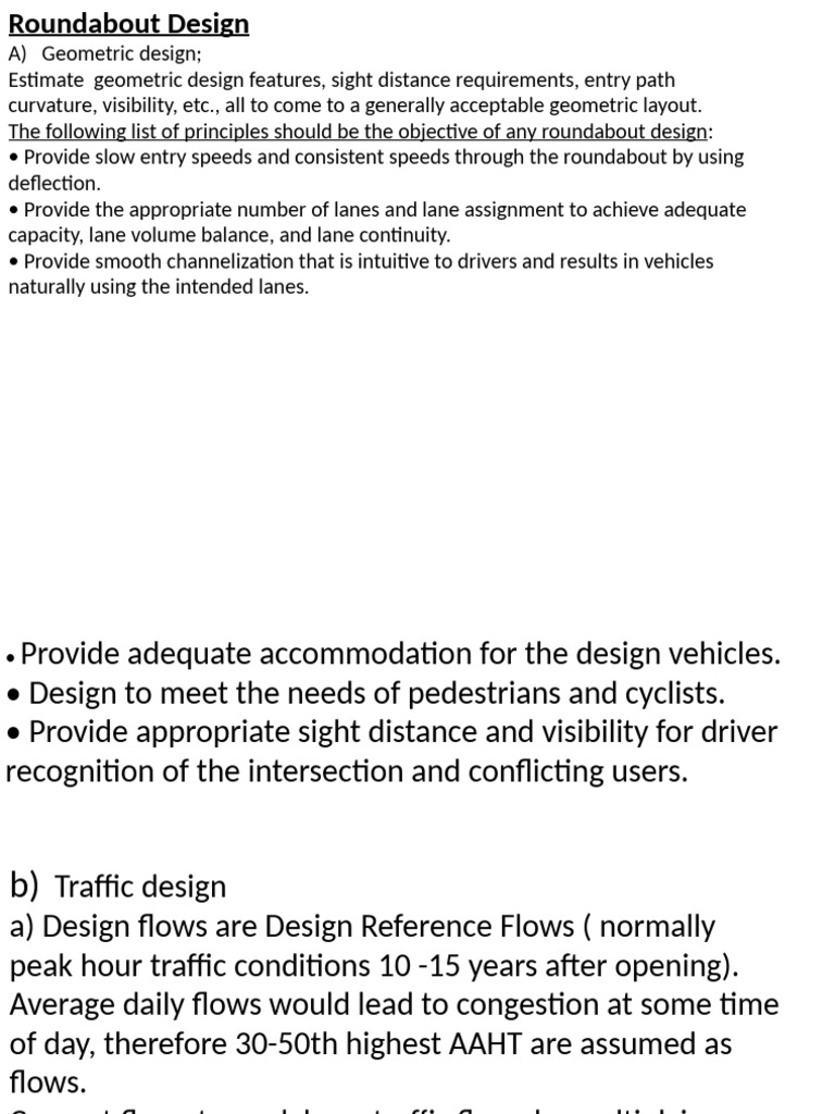 Roundabout Design Guidelines and Analysis | PDF | Traffic | Land Transport