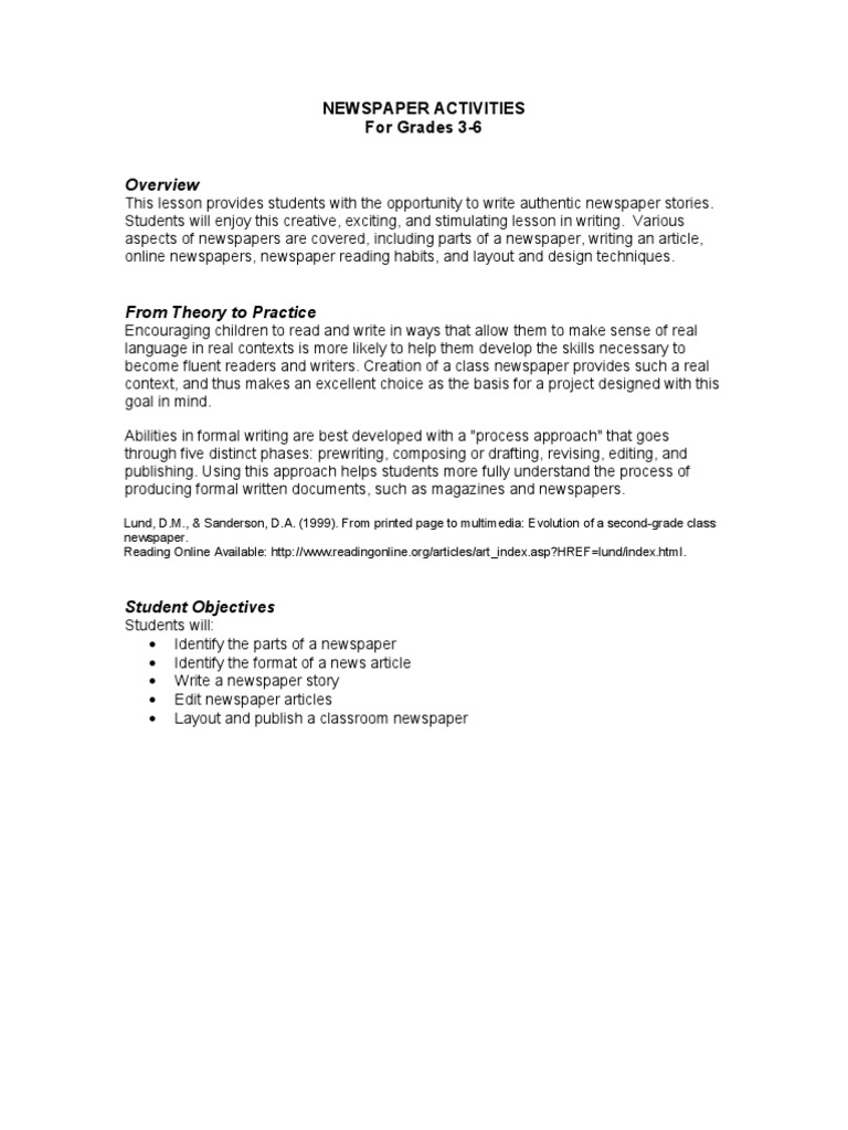 Journalism For Grades 3-6 | PDF