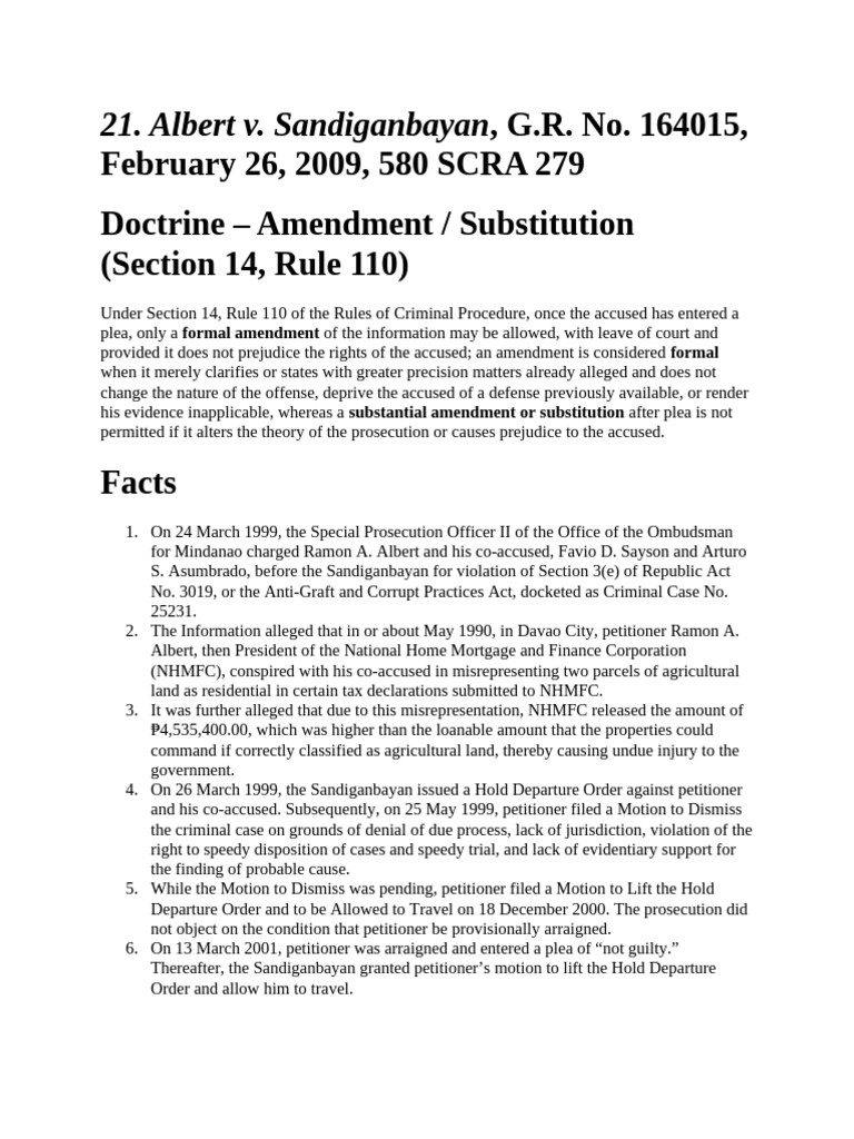 Supreme Court Ruling on Amendment in Criminal Cases | PDF | Arraignment ...