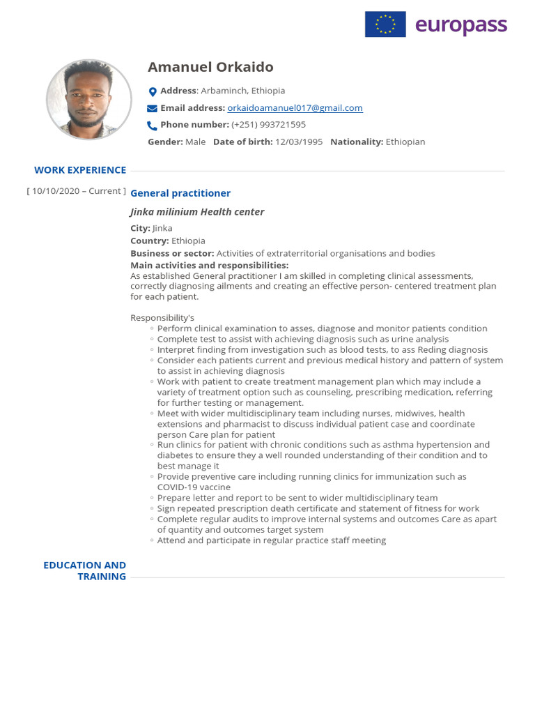 Amanuel CV and Mol PDF | PDF