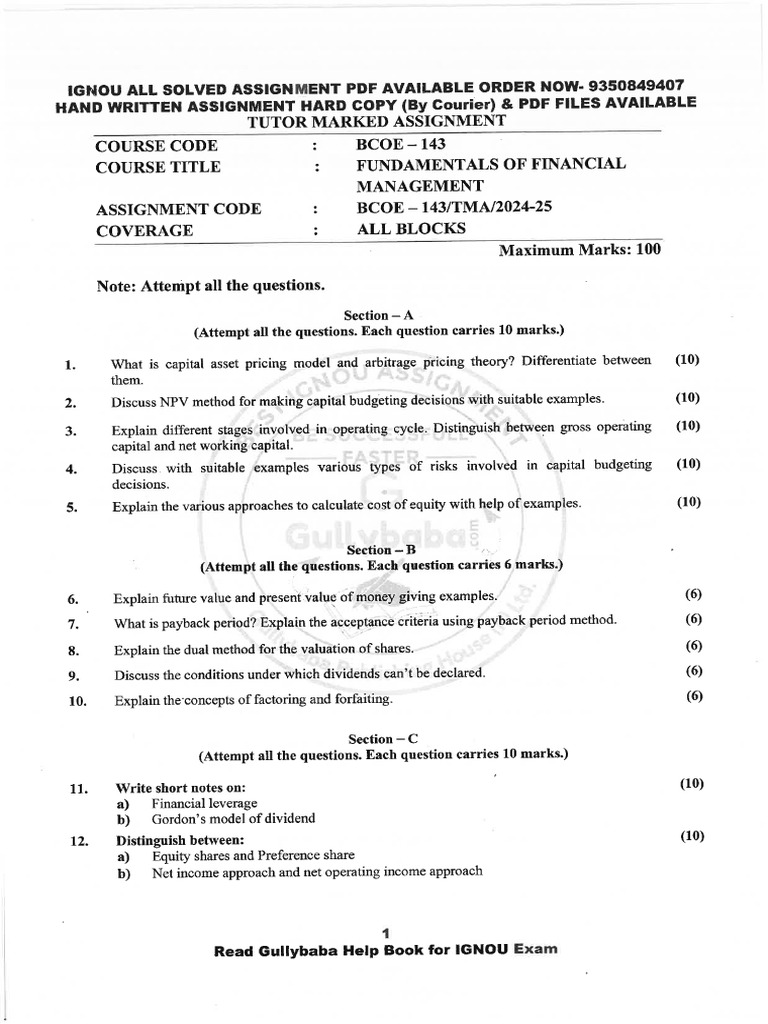 BCOE 143 English July 2024 June 2025 Flvmje | PDF