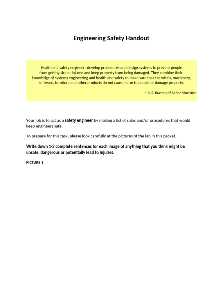 Engineering Safety Handout | PDF | Occupational Safety And Health | Safety
