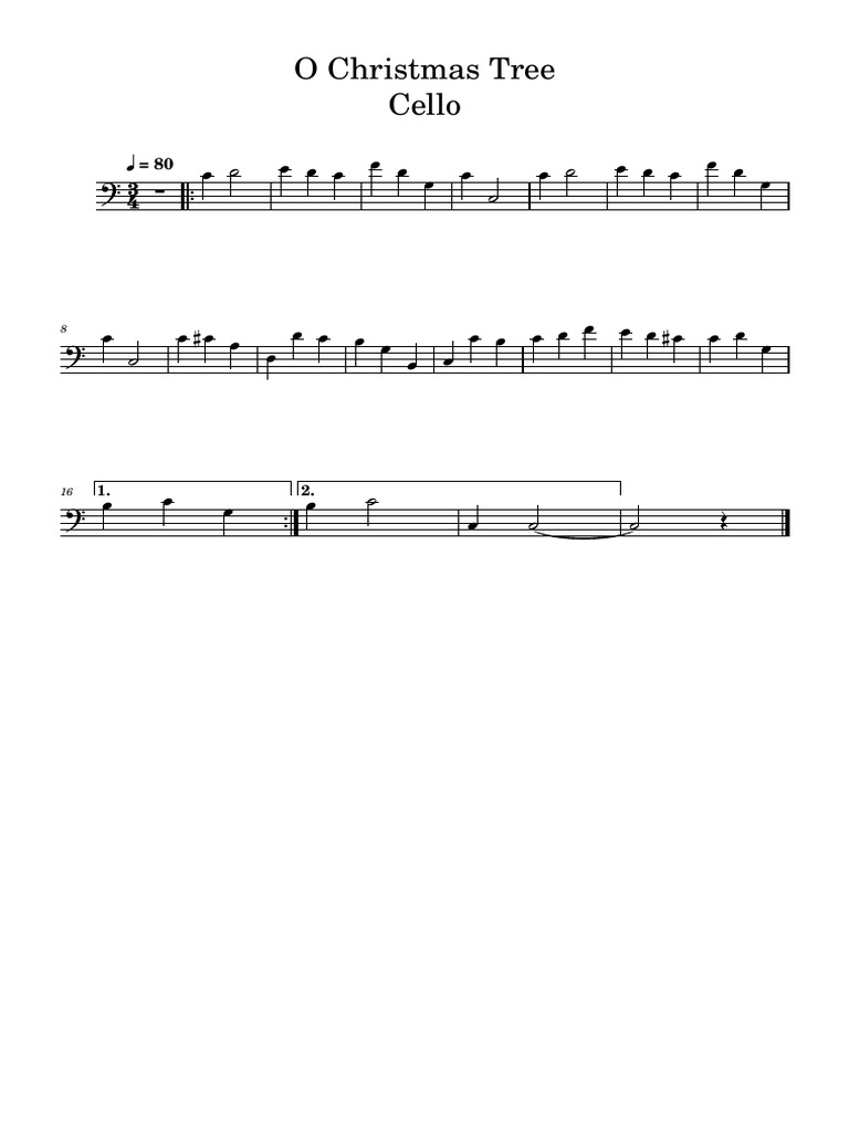 O Christmas Tree Cello | PDF