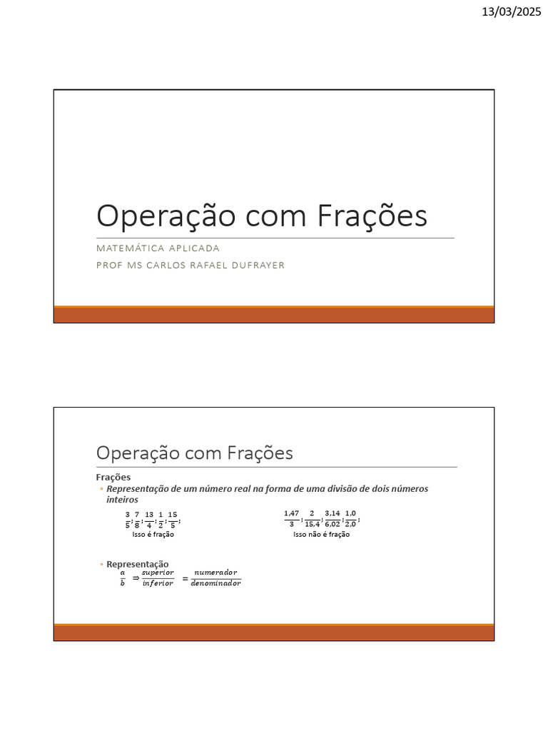 Operações com Frações: Adição, Subtração, Multiplicação e Divisão | PDF ...