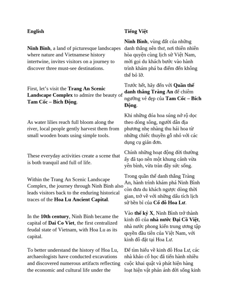 Three Must Visit Destination in Ninh Binh | PDF