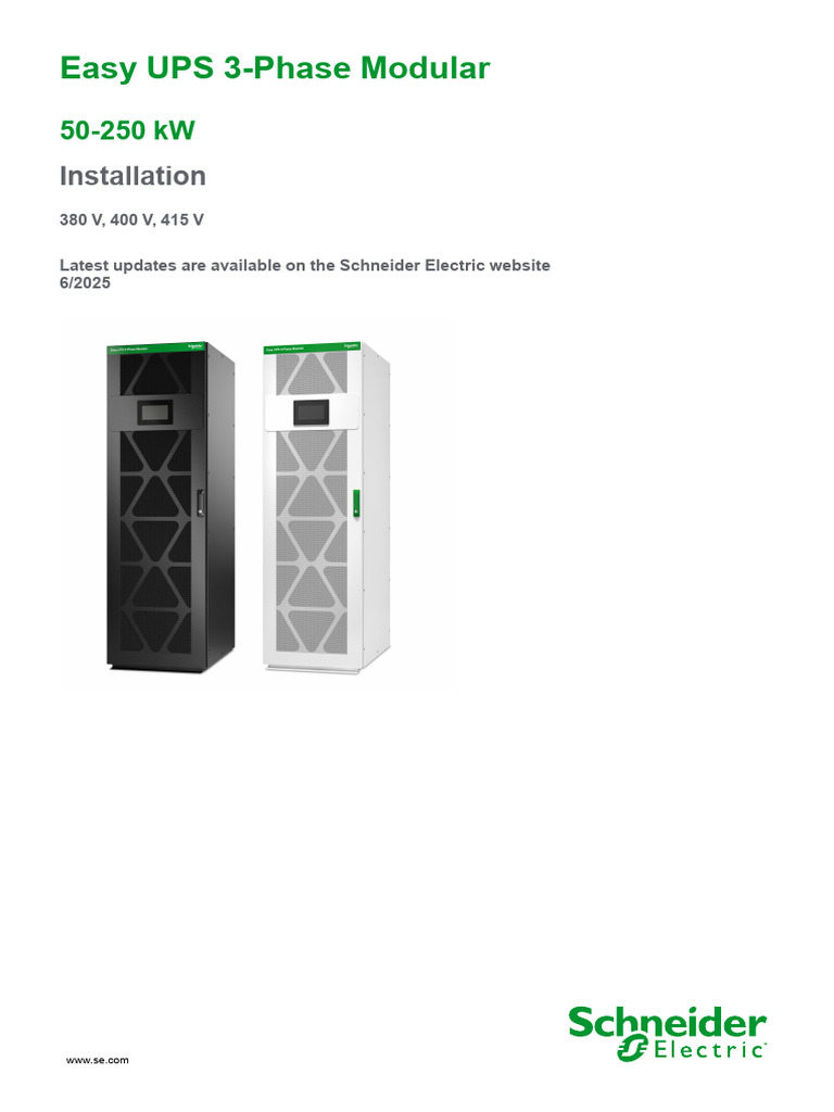 Easy UPS 3-Phase Modular: Installation | PDF | Mains Electricity ...