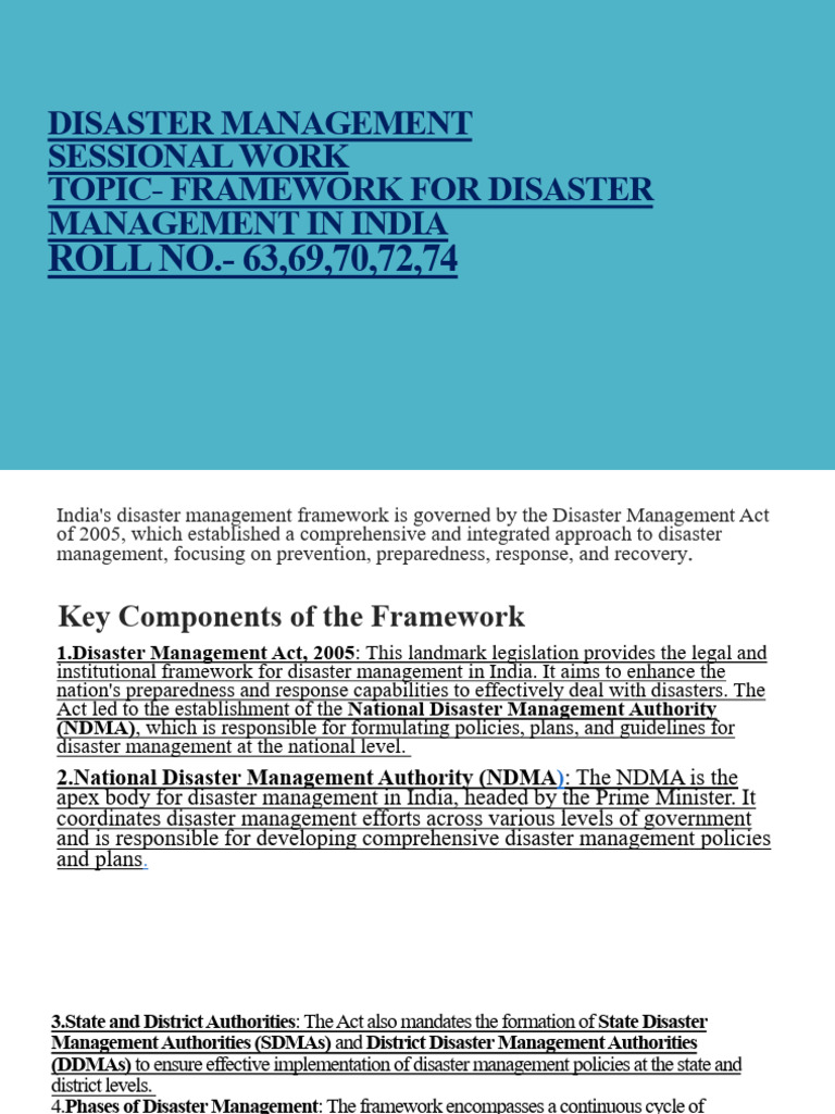 Disaster Management Framework in India | PDF | Emergency Management