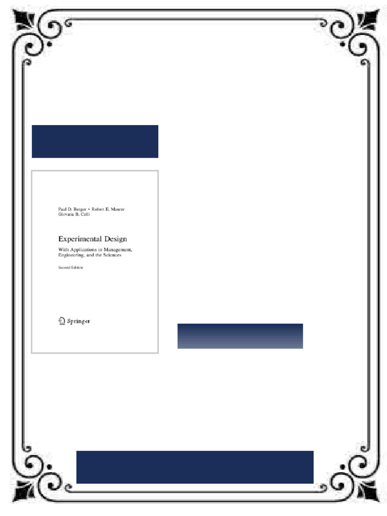 Experimental Design With Applications in Management Engineering and The ...