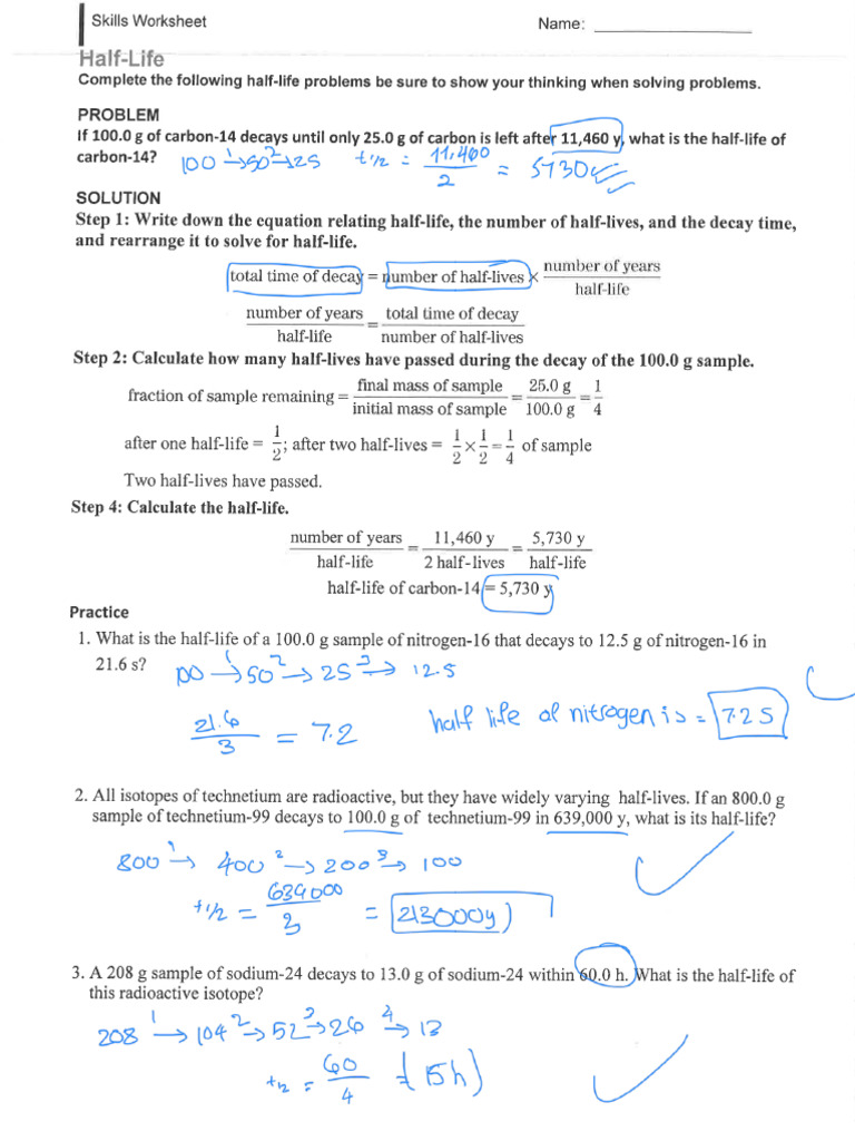 Math Skill Half-Life and KEY | PDF