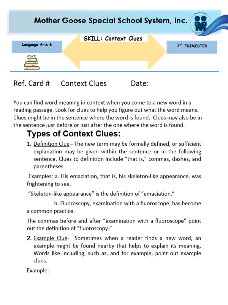 Understanding Context Clues in Reading | PDF