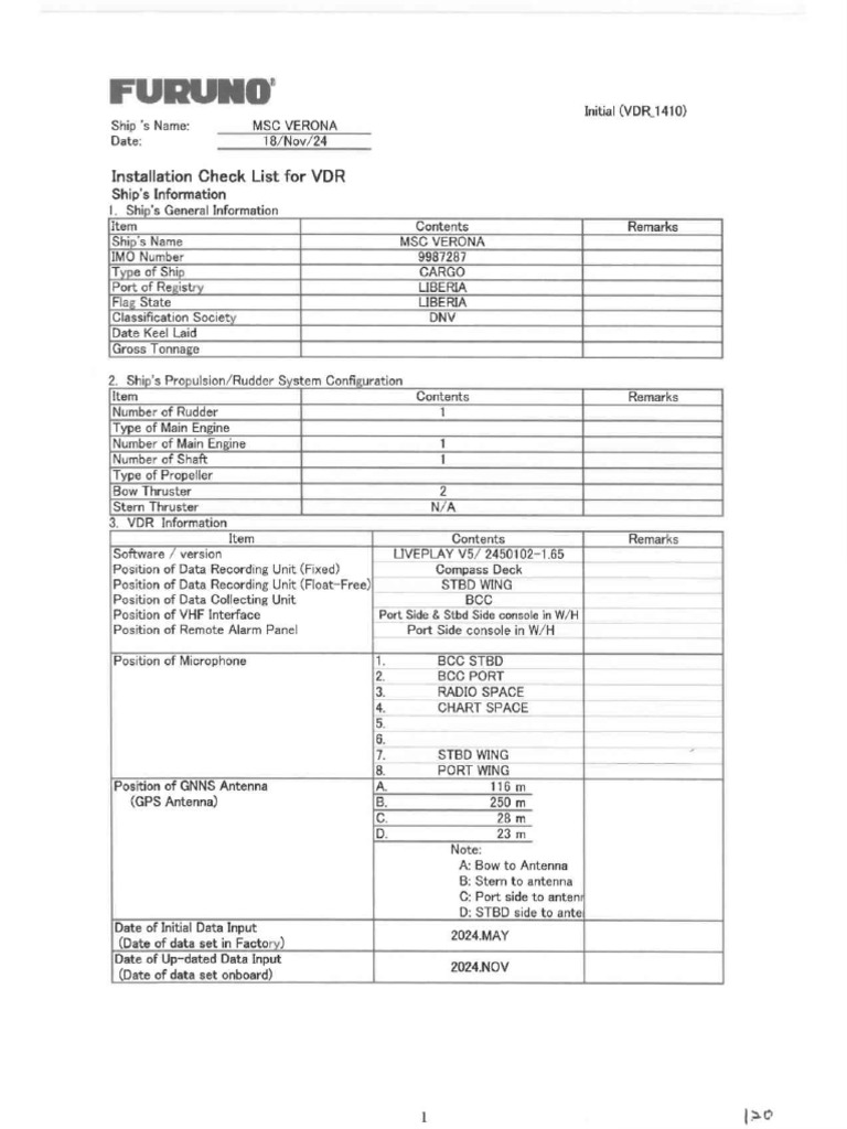VDR Test Report1 | PDF