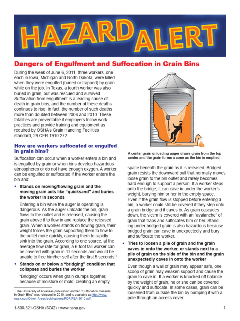 Hazard-Alert Grain Bins | PDF | Occupational Safety And Health ...