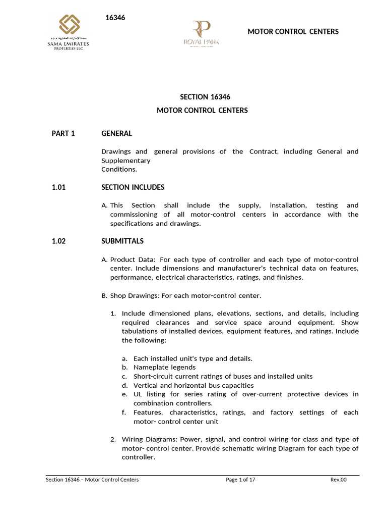 Motor Control Centers Installation Guide | PDF | Electrical Wiring | Relay