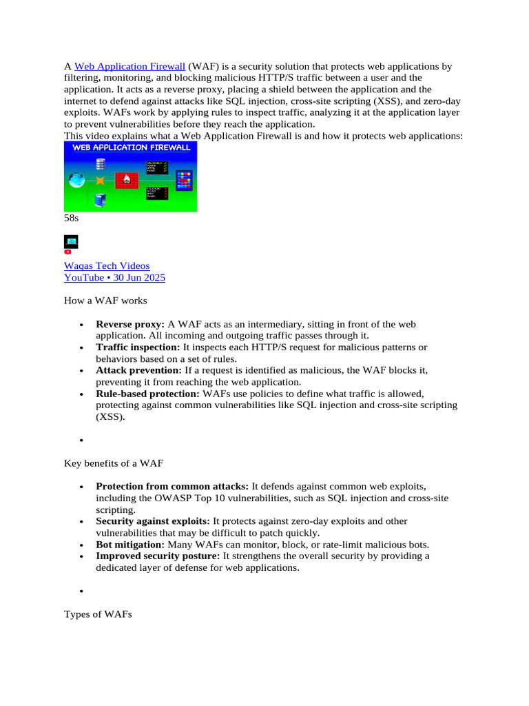 Understanding Web Application Firewalls (WAF) | PDF | Firewall ...