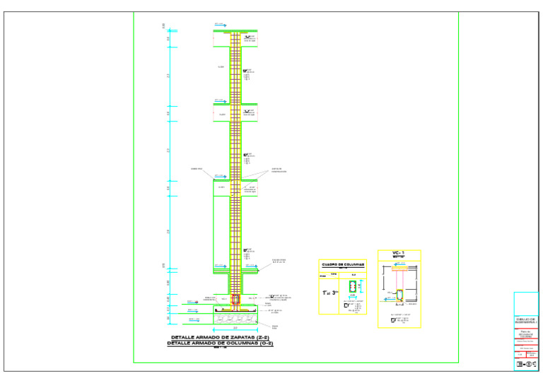 Detalles de Estructura de Columnas y Zapatas | PDF