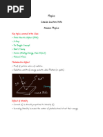 Class 12 Modern Physics Formula Sheet | PDF | Electron | Atomic Nucleus