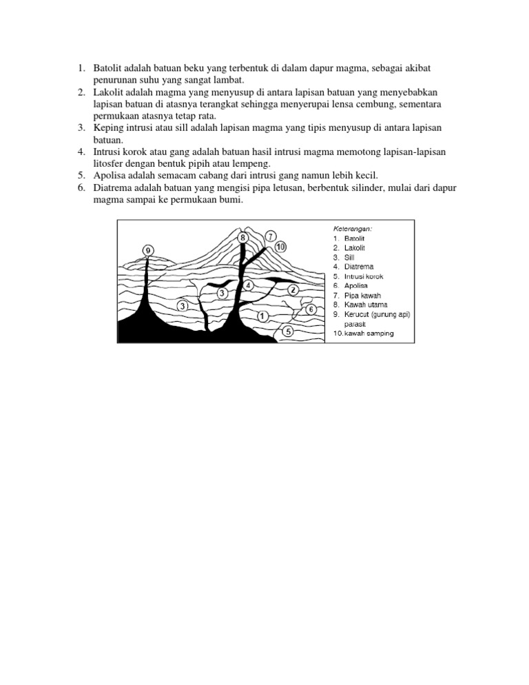 Batolit Adalah Batuan Beku Yang Terbentuk Di Dalam Dapur Magma | PDF
