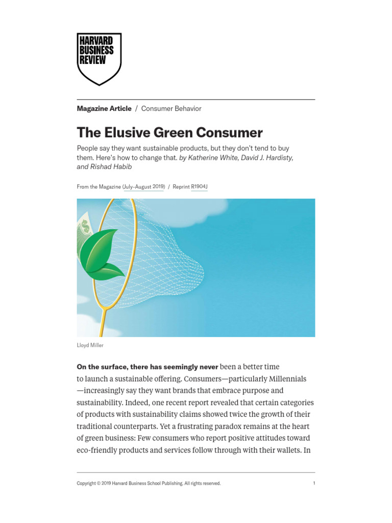 Case Study - The Elusive Green Consumer | PDF | Behavior | Recycling