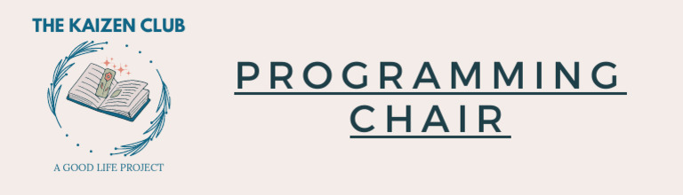 The Kaizen Club Programming Chair | PDF