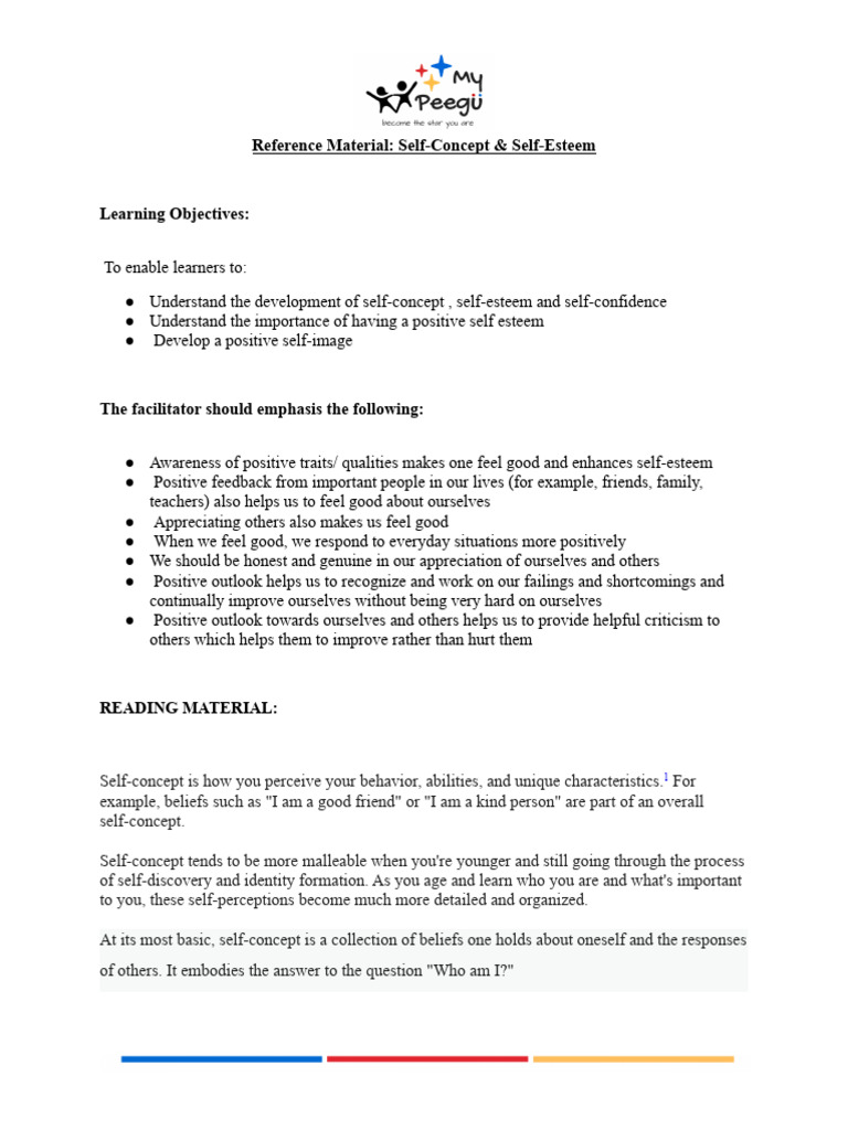 Self Concept Self Esteem | PDF | Self Esteem | Self Concept