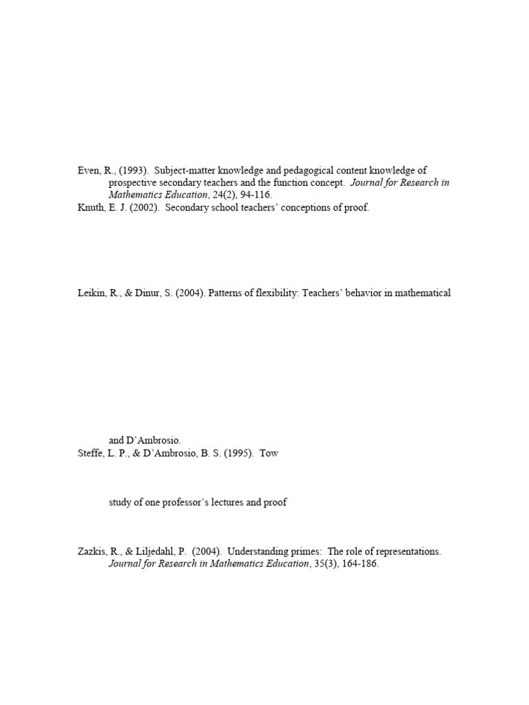 Bibliography of Readings in Math Education Research | PDF | Mathematics ...