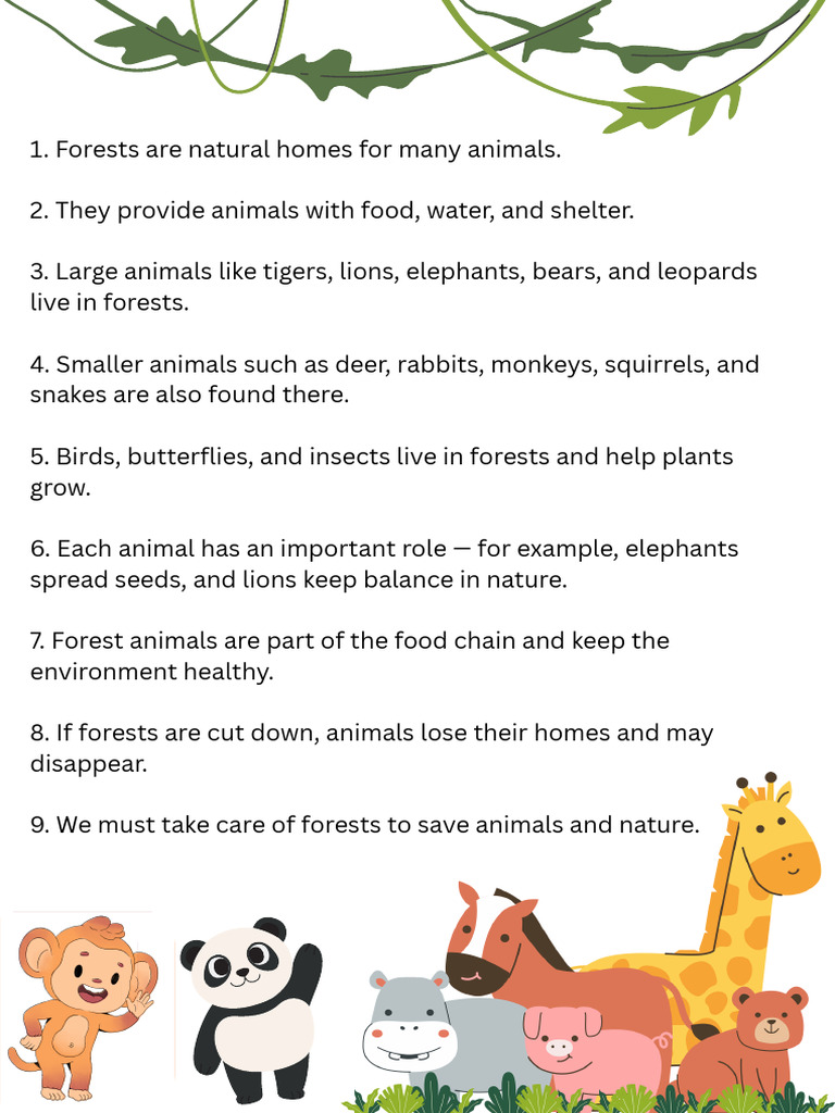 Forests Are Natural Homes For Many Animals. 2. They Provide Animals ...