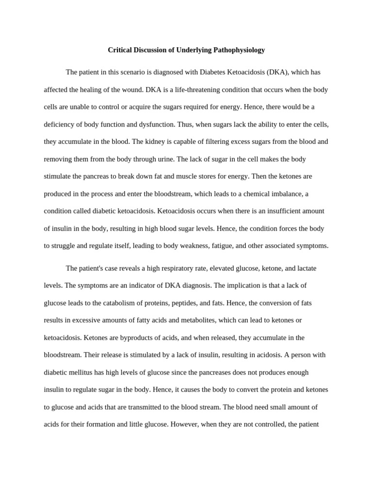 Critical Discussion of Underlying Pathophysiology | PDF | Diabetes ...