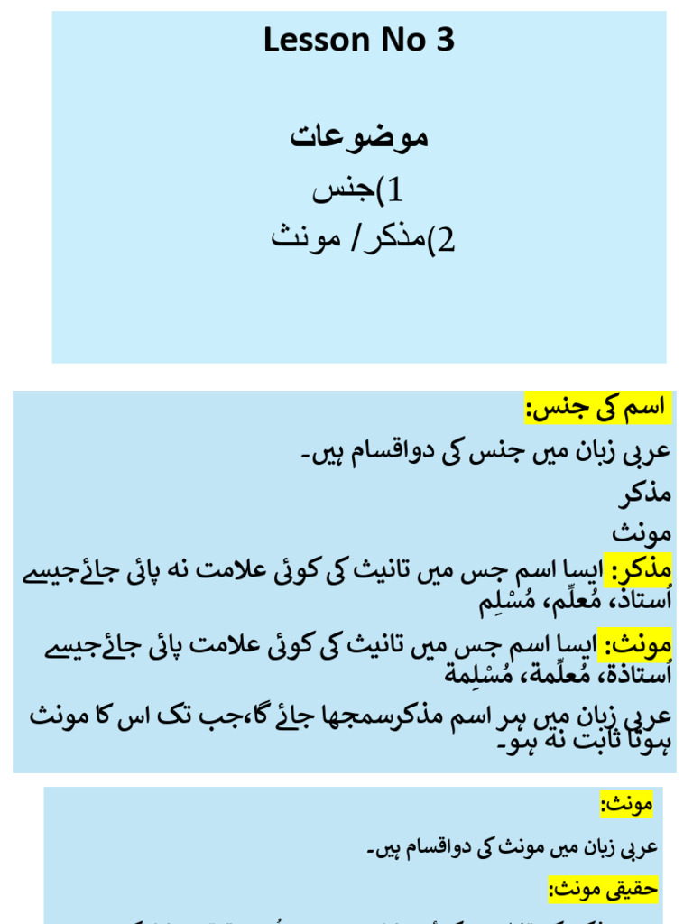 Lecture 3 Lisan Ul Quran | PDF