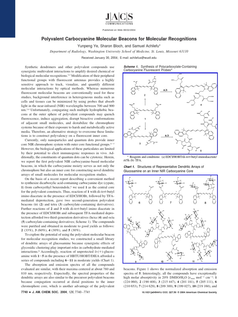 Polyvalent Carbocyanine Molecular Beacons For Molecular Recognitions ...