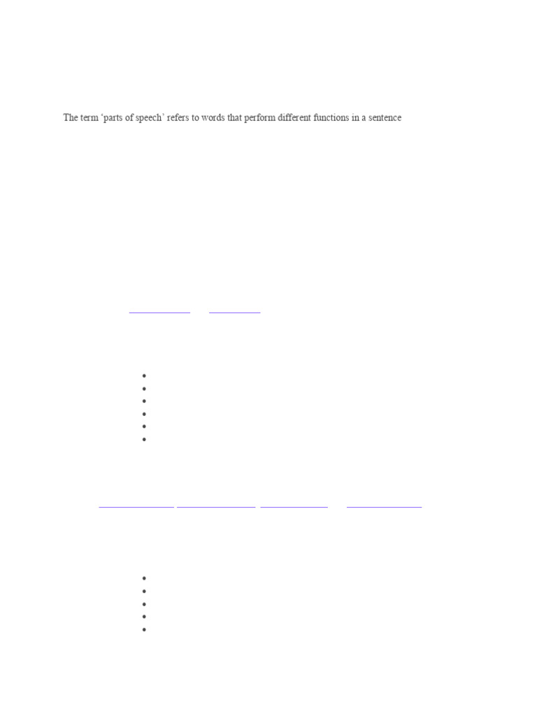 Parts of Speech - Notes | PDF | Part Of Speech | Noun