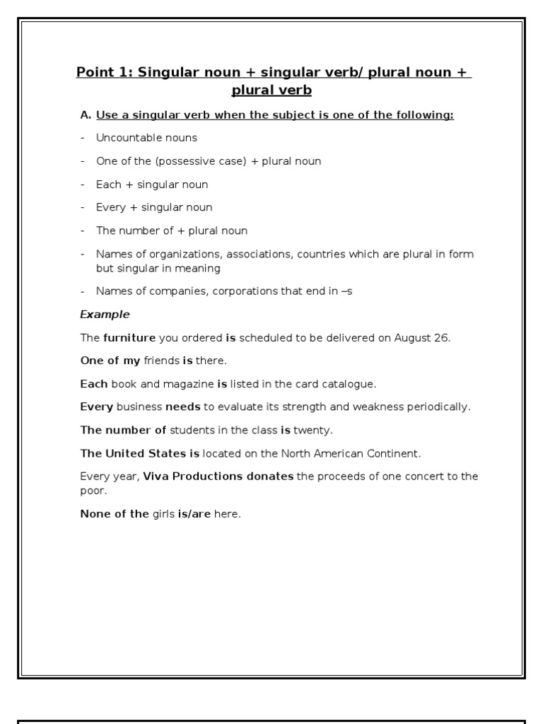 Agreement in Number | PDF | Grammatical Number | Noun