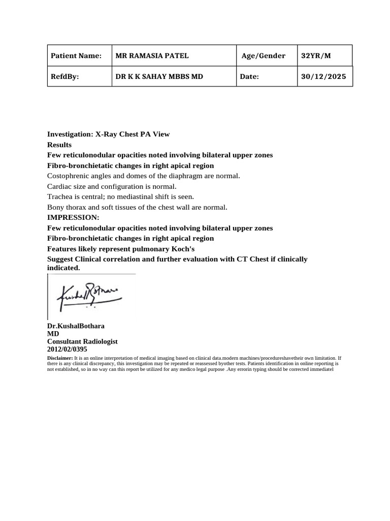 MR Ramasia Patel Chest Pa | PDF