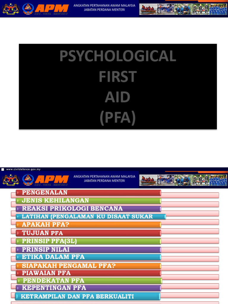 Panduan Psychological First Aid PFA | PDF