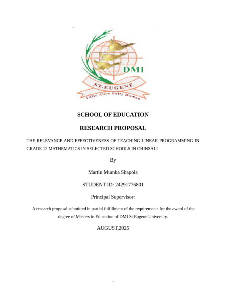 Martin Mumba Shapola Complete Research REPORT[Final Draft] | PDF ...