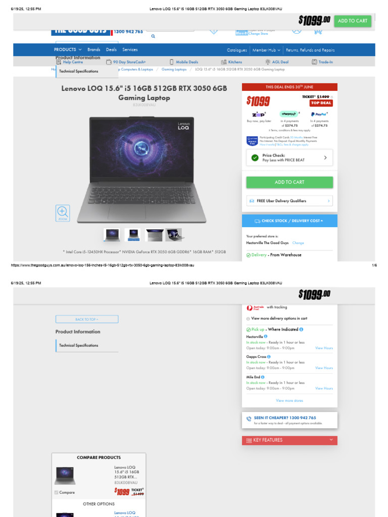 Lenovo LOQ 15.6" Gaming Laptop Sale | PDF | Laptop | Computer Hardware