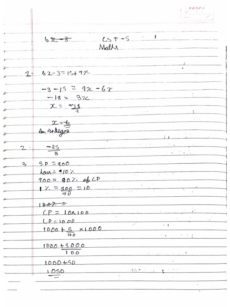 cst 5 maths | PDF