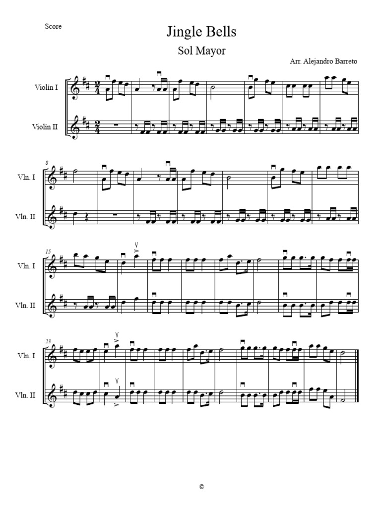 Jingle Bells Violin Score Arrangement | PDF
