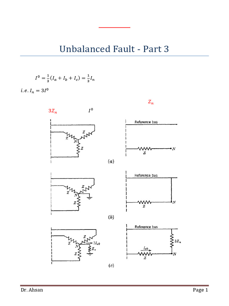 Unbalanced Fault Analysis in Power Systems | PDF | Electrical ...