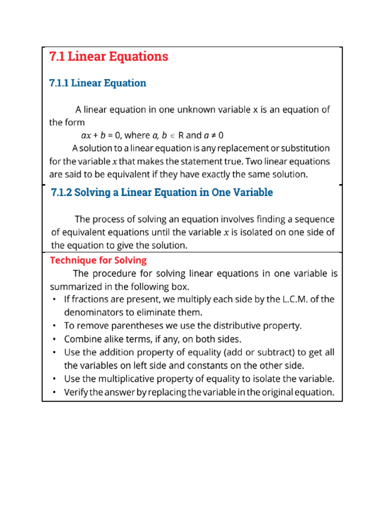 Linear and Quadratic Equations | PDF