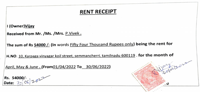 House Rent Rec 2 | PDF