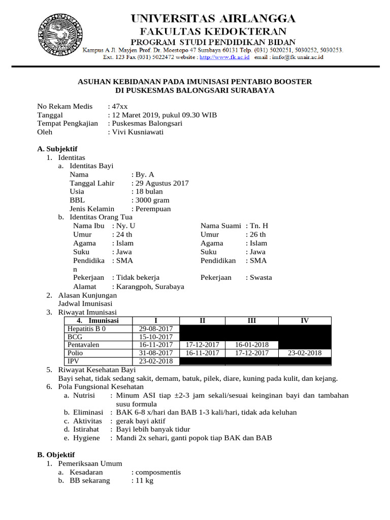 Imunisasi Pentabio Booster di Surabaya | PDF