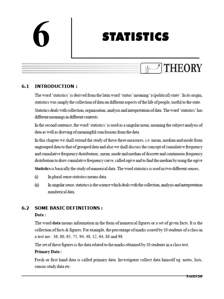 Statistics Concepts for Class X | PDF | Mode (Statistics) | Median