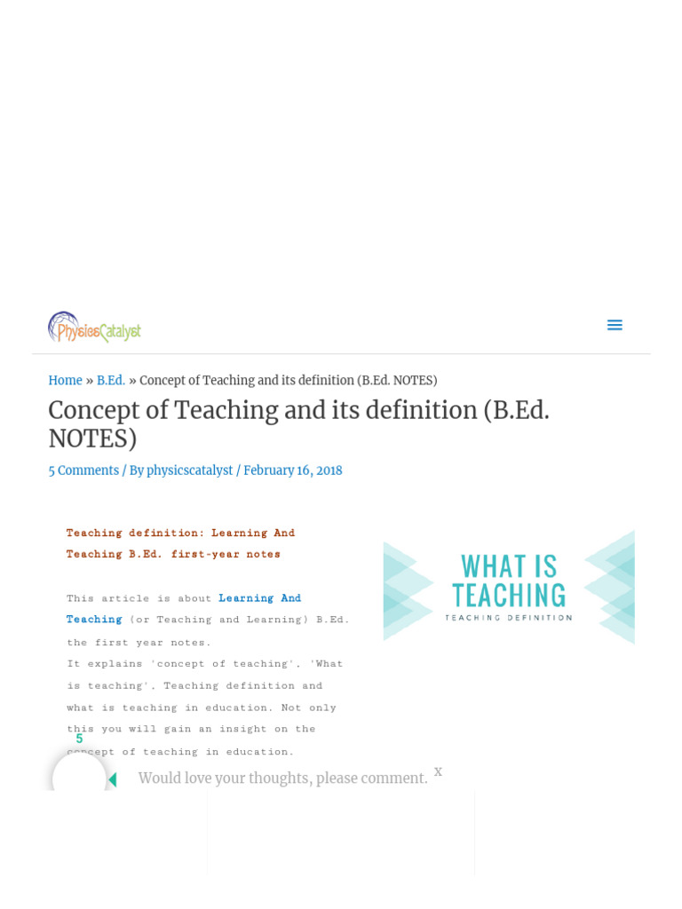 Teaching Concepts and Definitions Guide | PDF | Learning | Teachers