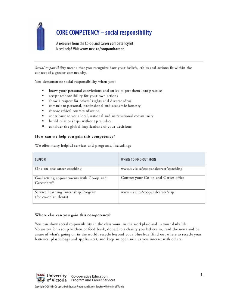 Core Competency Social Responsibility | PDF