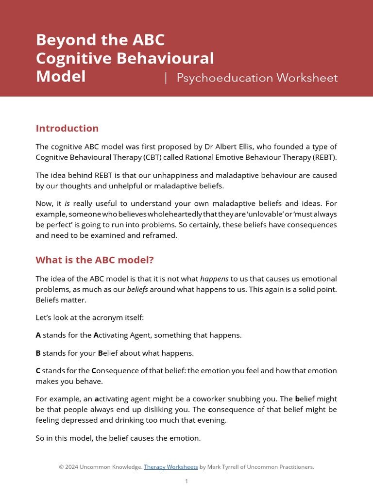 Understanding the ABC and APET Models | PDF | Rational Emotive Behavior ...