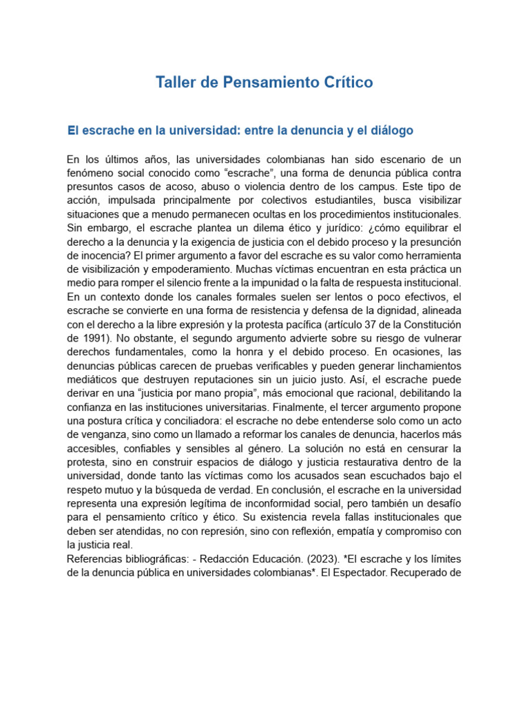 Escrache en Universidades: Denuncia y Diálogo | PDF | Justicia | Crimen ...