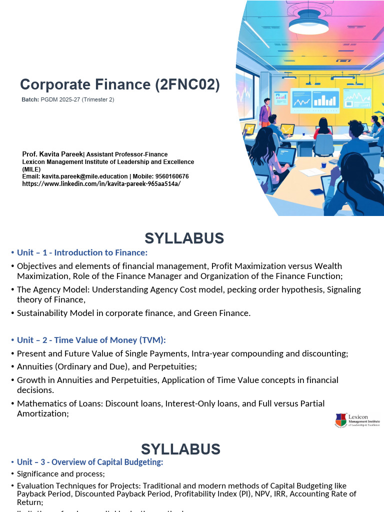 Corporate Finance 2FNC02 (Updated) (2) | PDF | Present Value | Capital ...