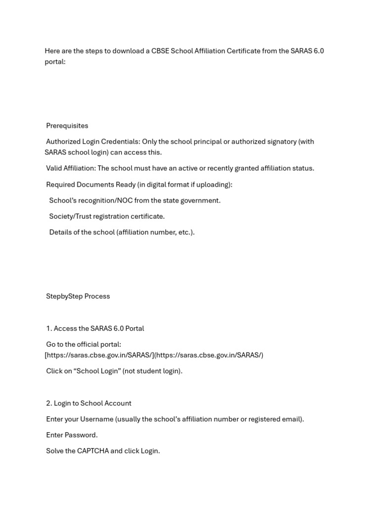 Download CBSE Affiliation Certificate Steps | PDF
